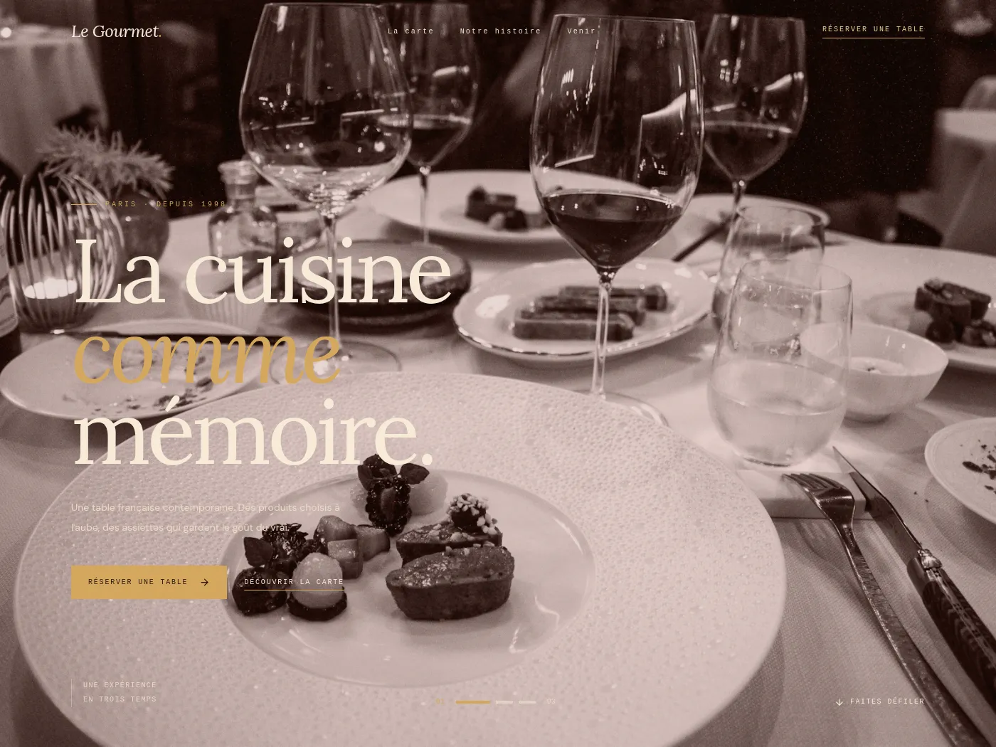 Le Gourmet Webpage