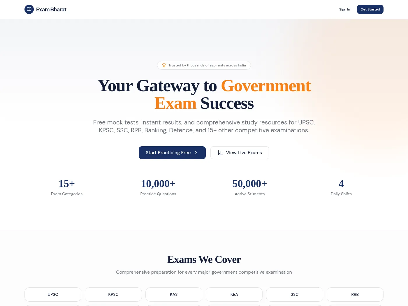 Exam Bharat Platform
