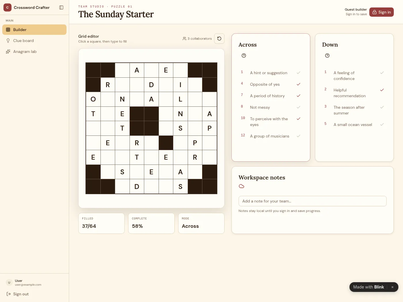Crossword Crafter Pro