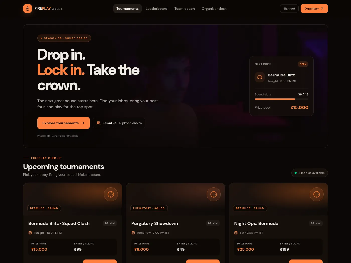 FirePlay Tournament Hub
