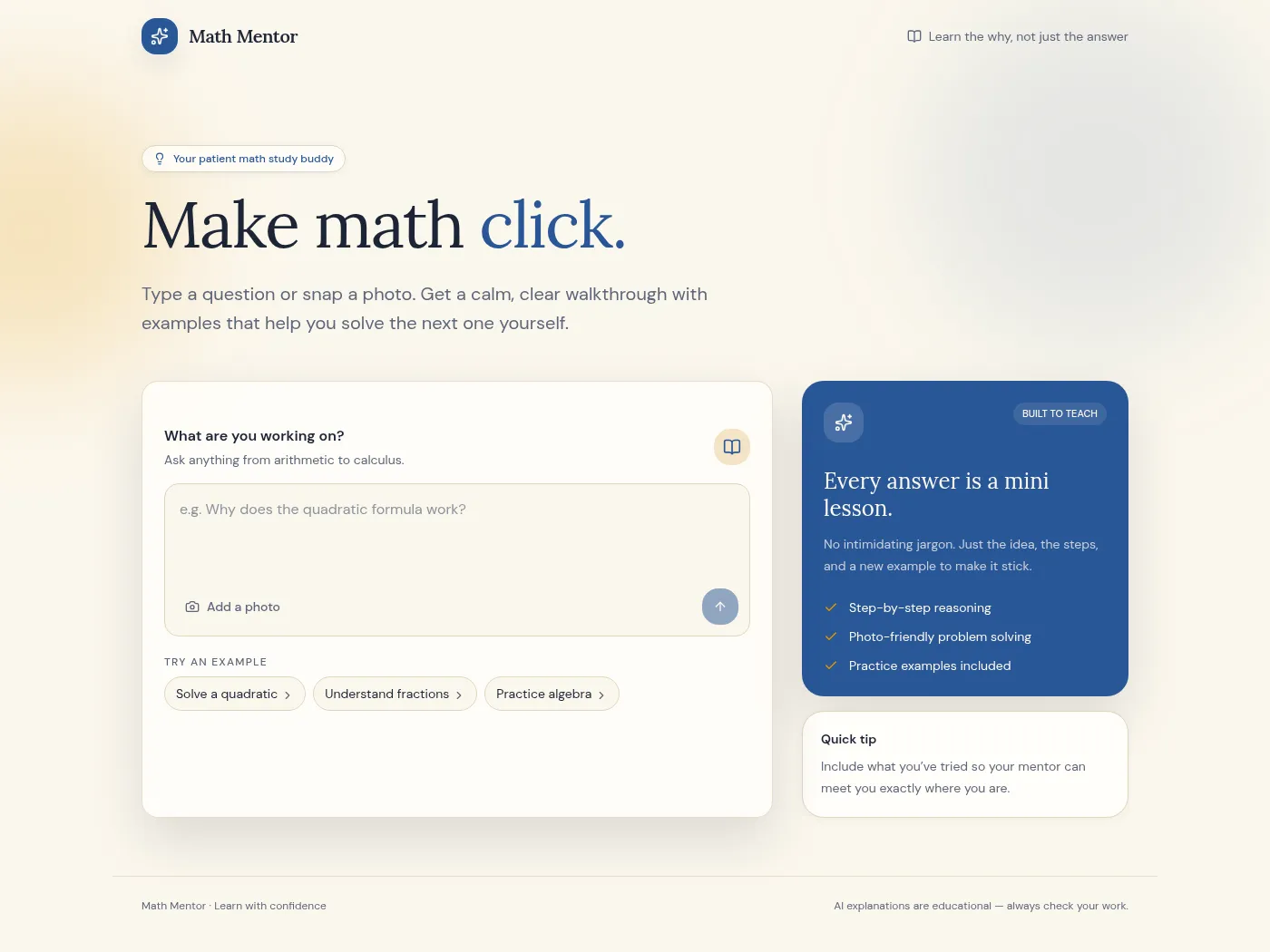 Math Mentor App