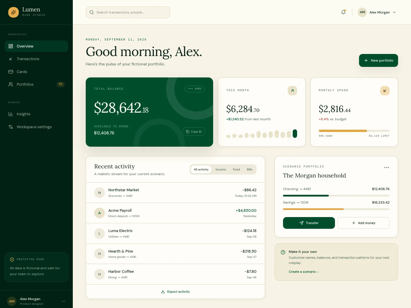 RolePlay Bank UX
