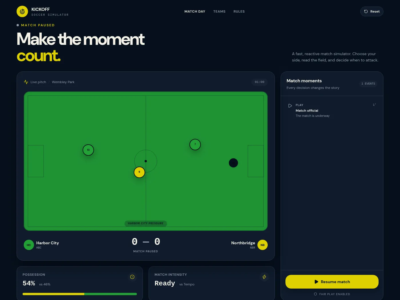 Soccer Play Simulator