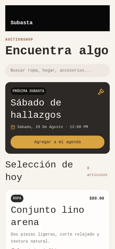 AuctionShop Mobile