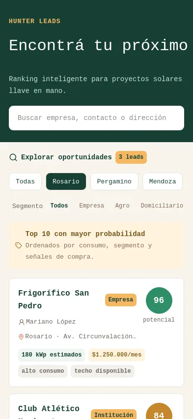 Hunter Leads App