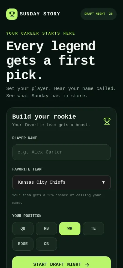 NFL Career Sim Mobile