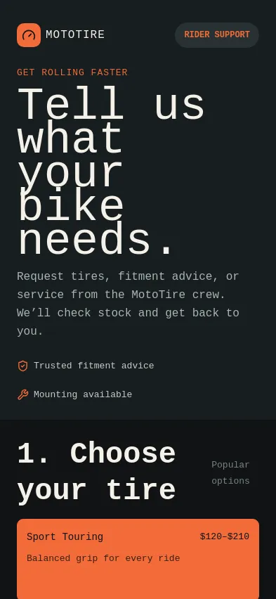 MotoTire Request App