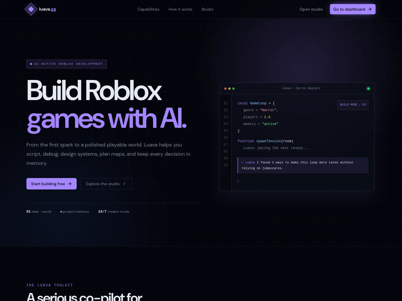 Luava.gg AI Roblox Platform