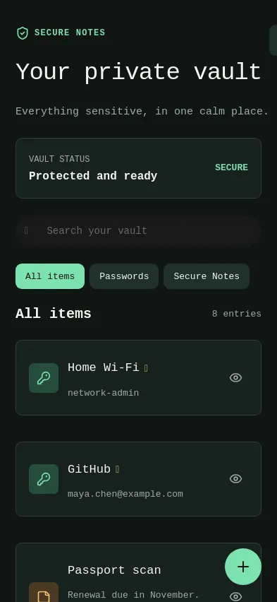 Secure Notes Keeper