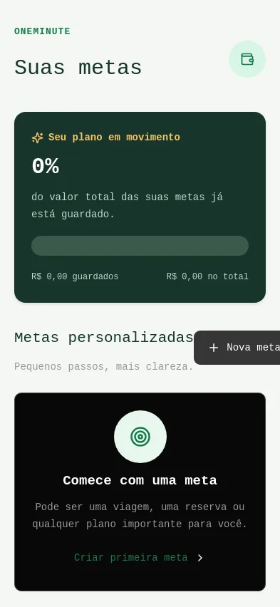 OneMinute Finanças App