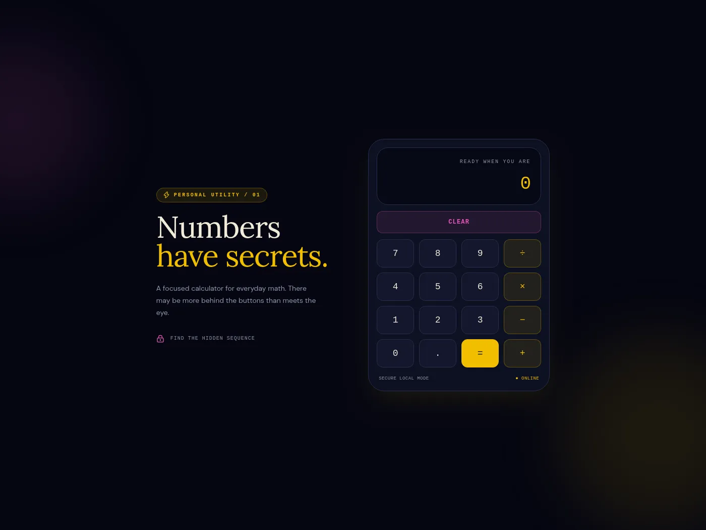 Secret Games Calculator