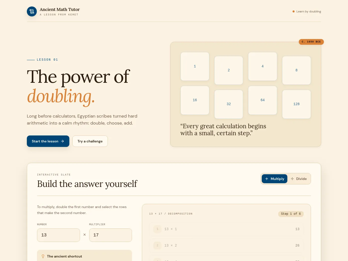 Ancient Math Tutor