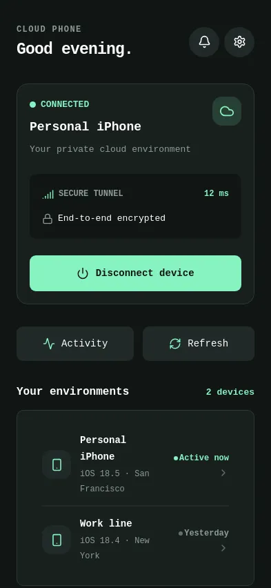 Cloud Phone iOS