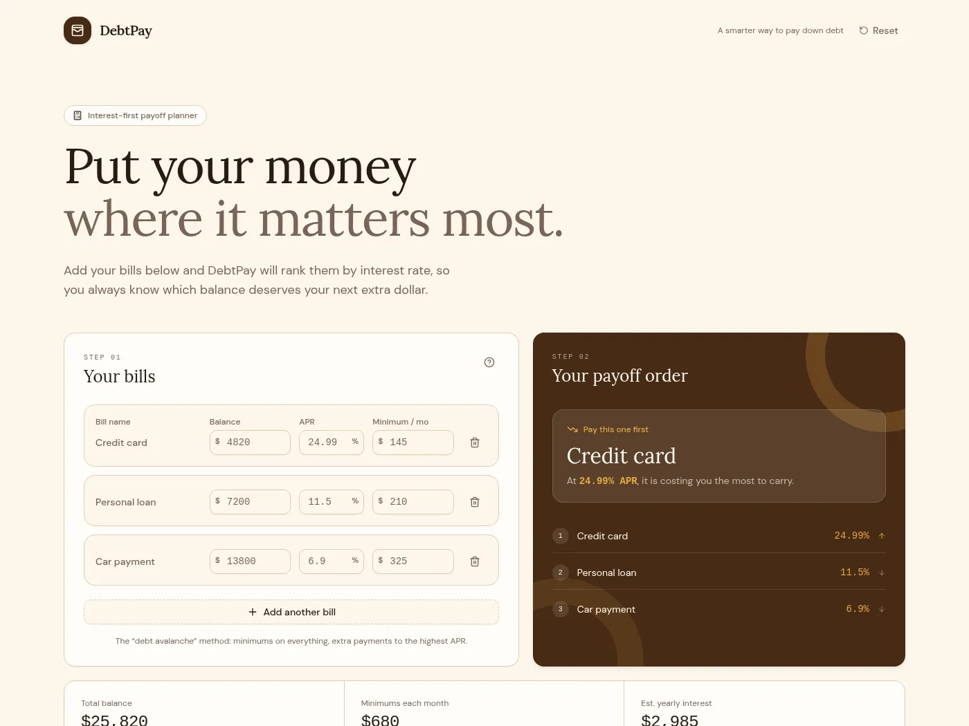 DebtPay Priority App