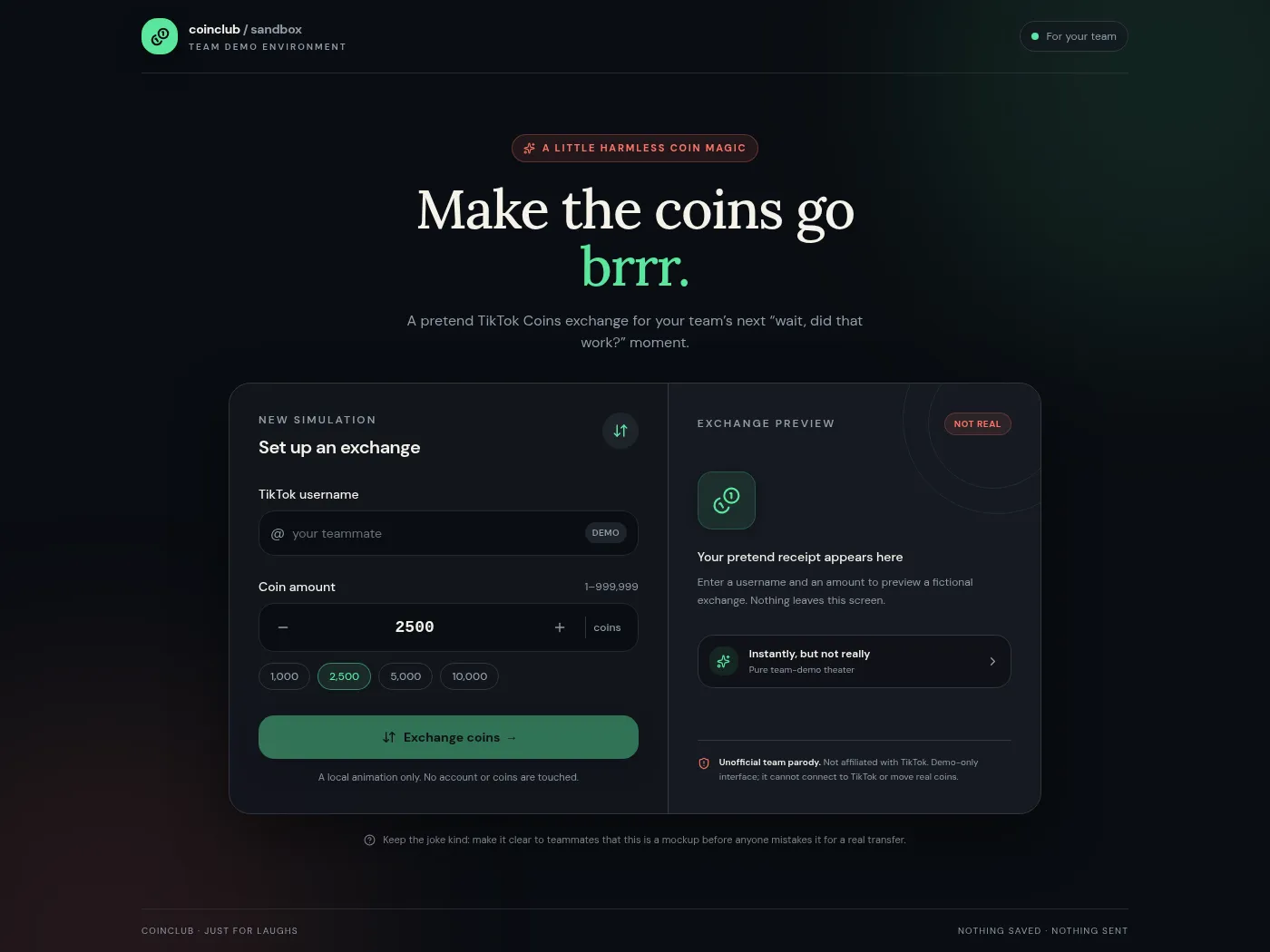 TikTok Coins Prank Sim