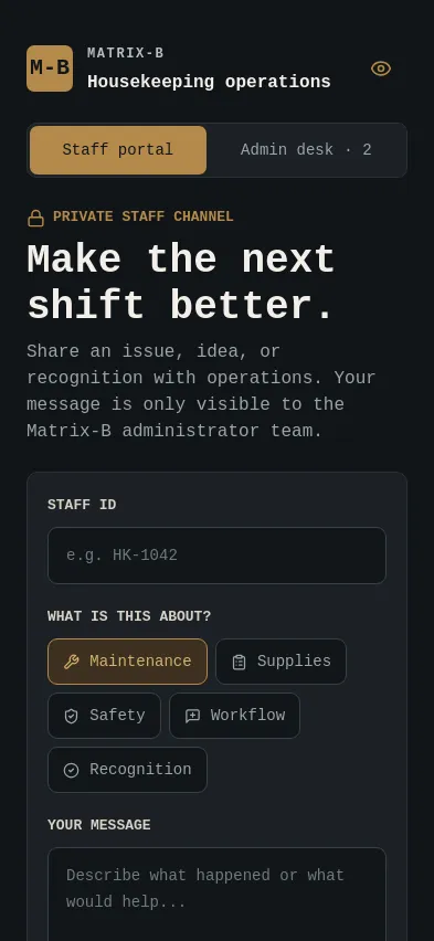 Matrix-B Suggestion App