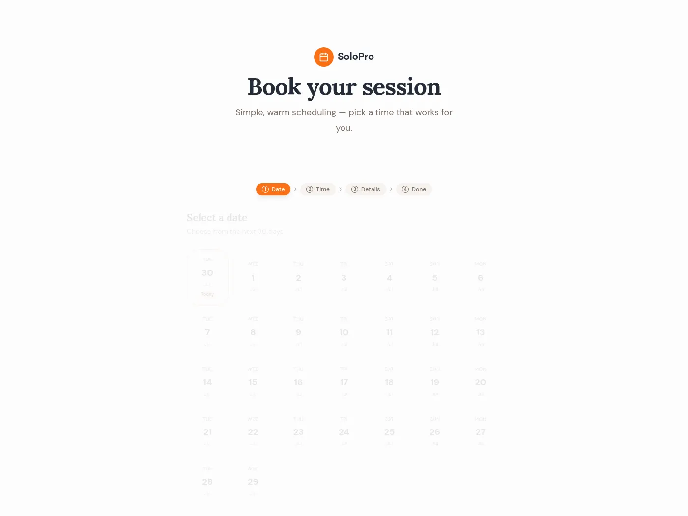 SoloPro Bookings