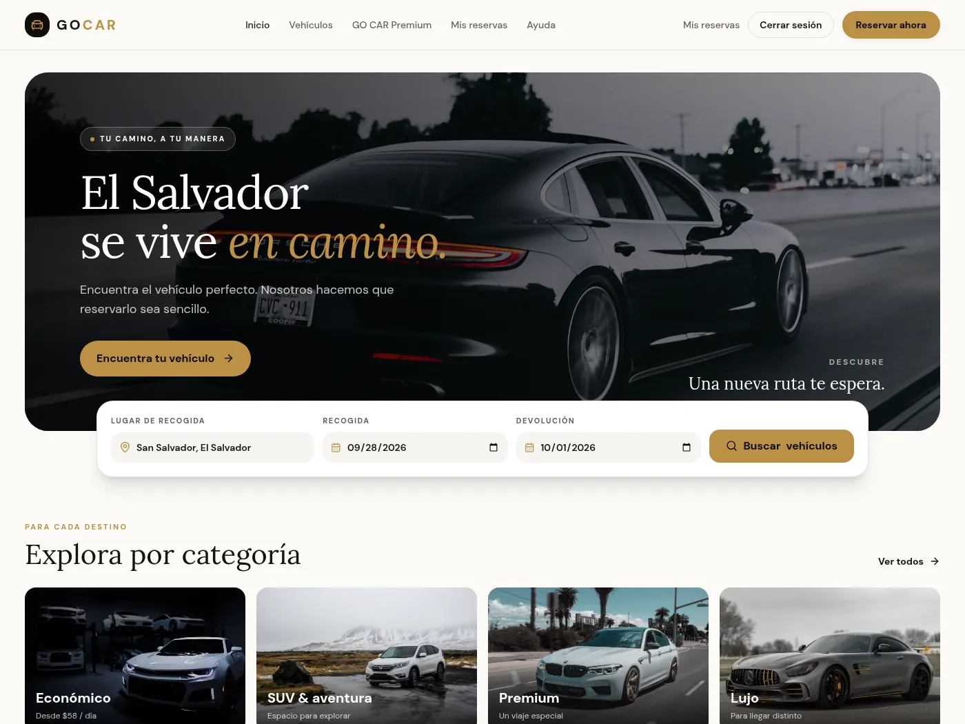 GO CAR Plataforma Vehículos
