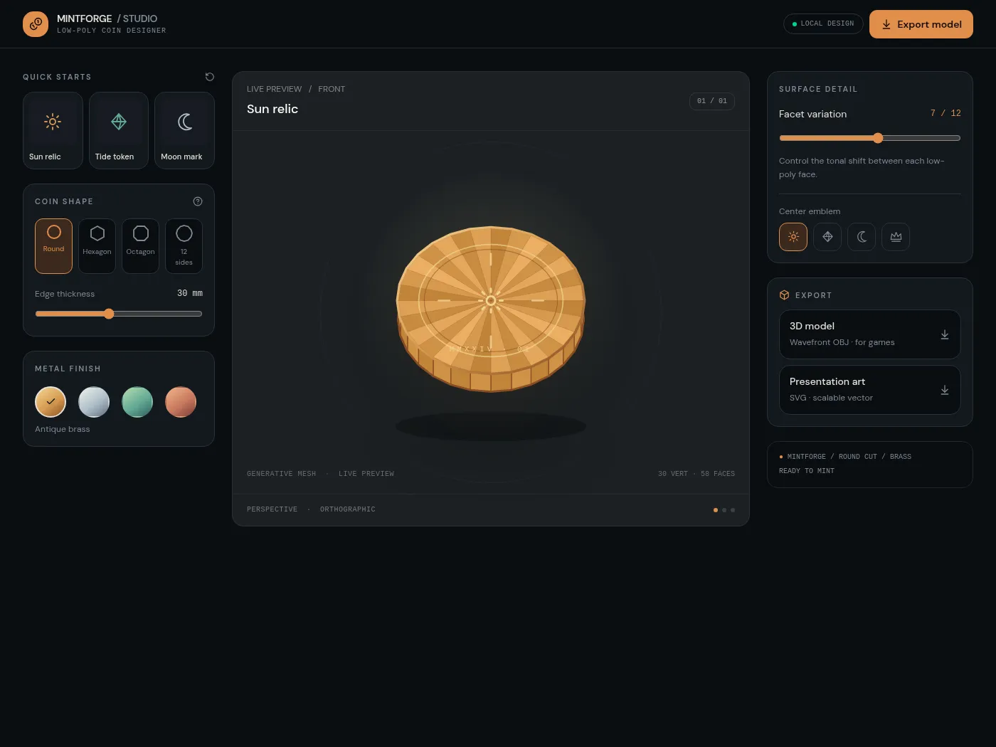 Low Poly Coin Studio