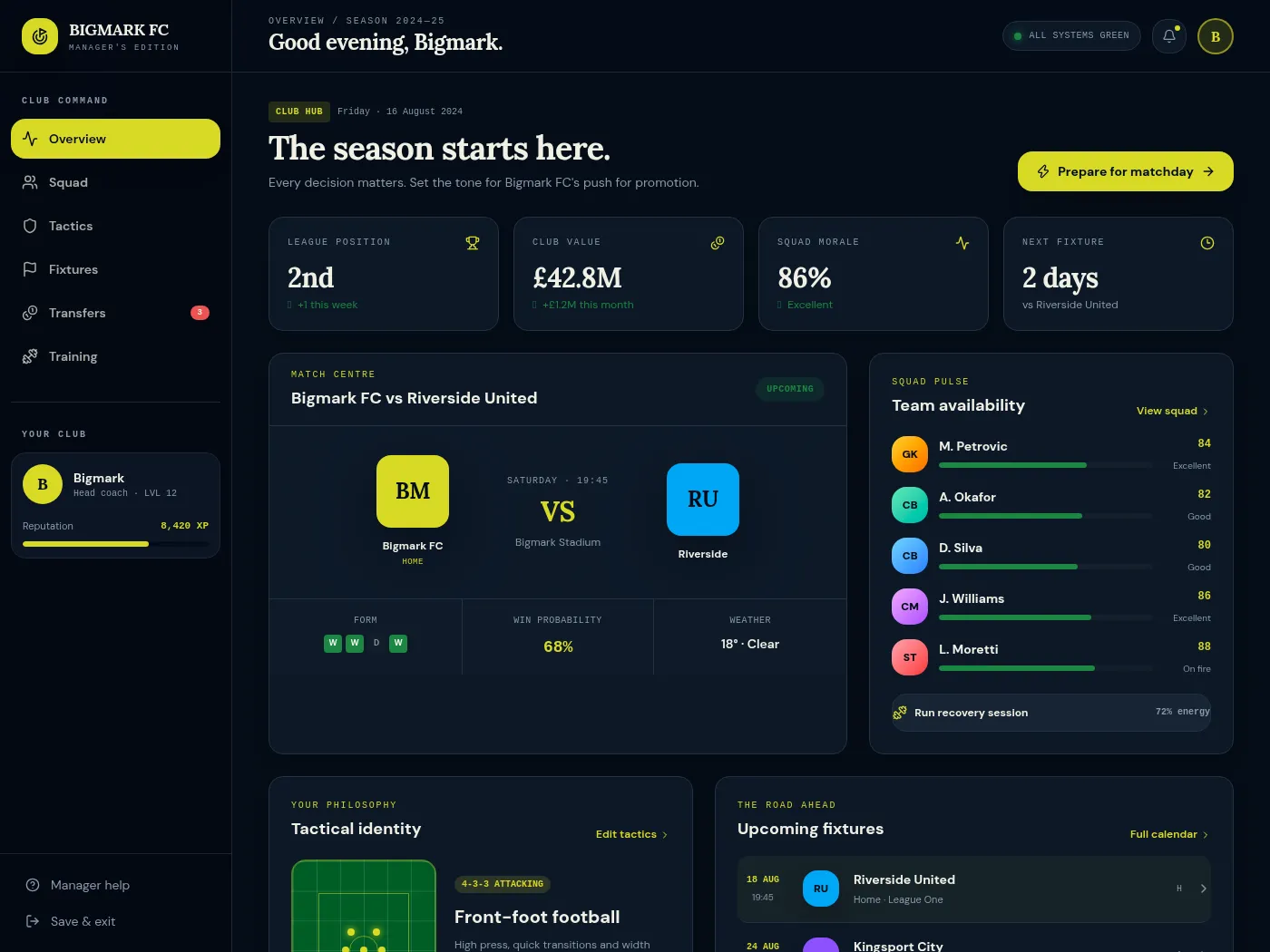 Bigmark Soccer Manager