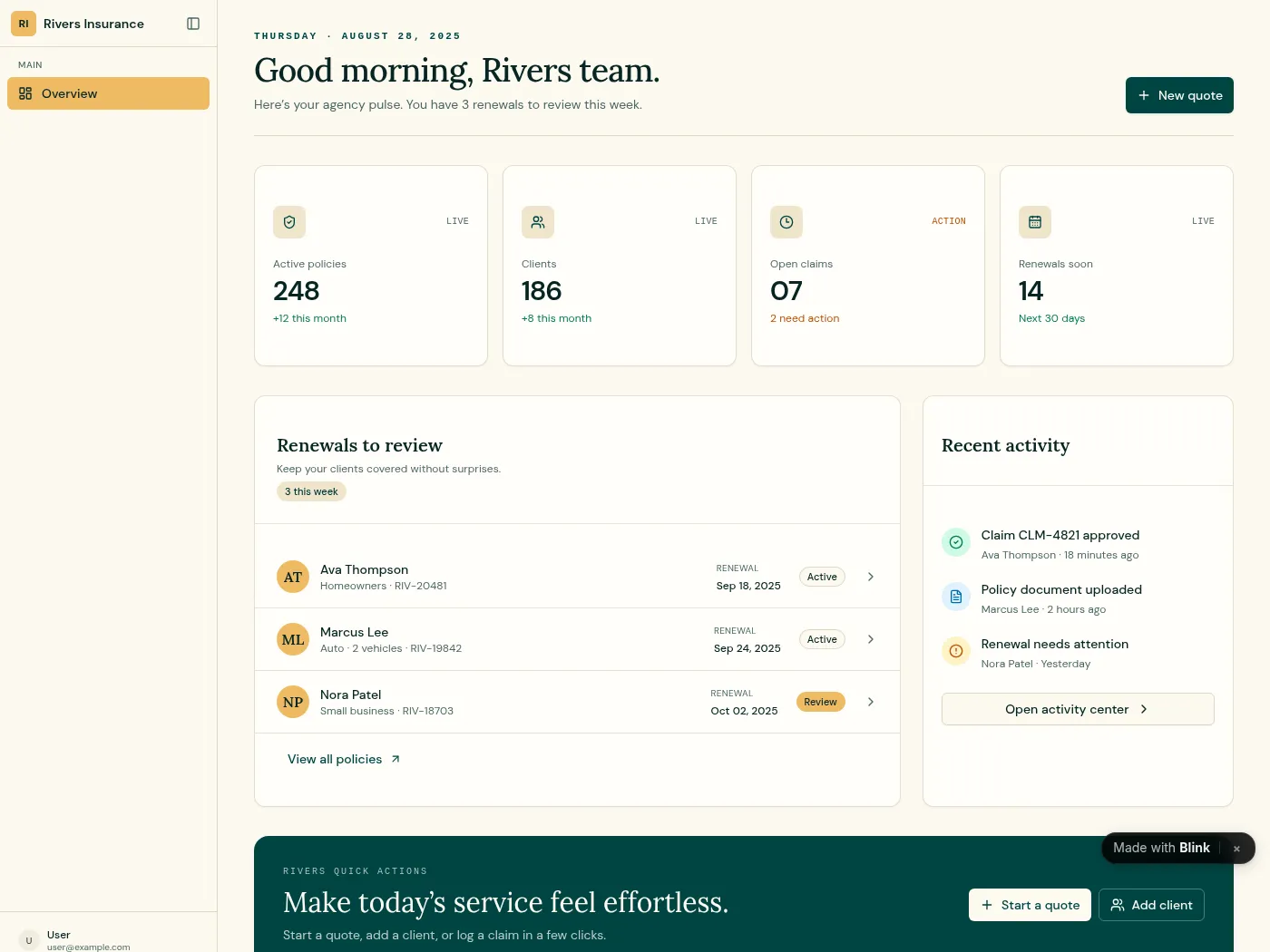 Rivers Insurance Portal