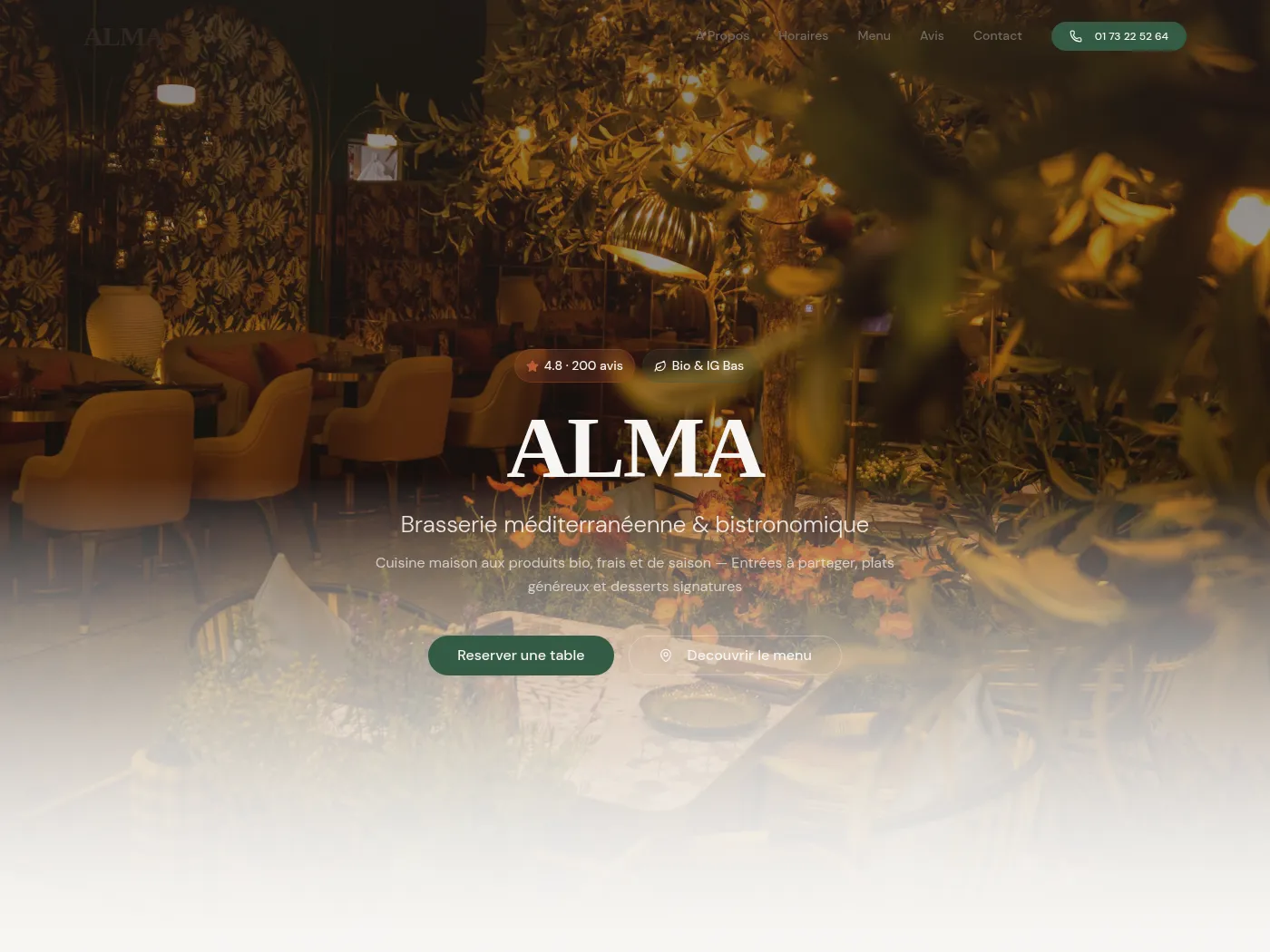 ALMA Brasserie Website