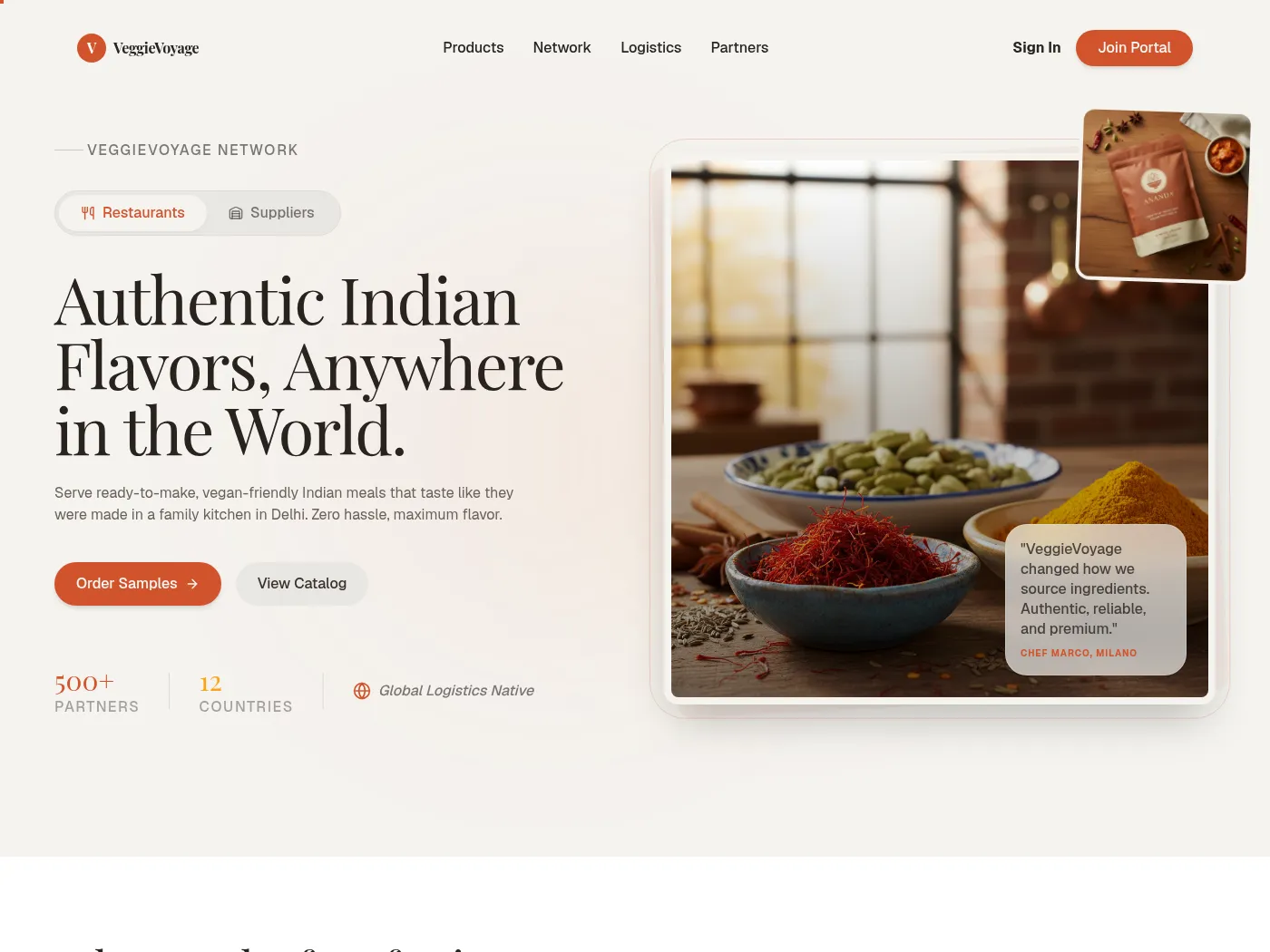 VeggieVoyage Partner Portal