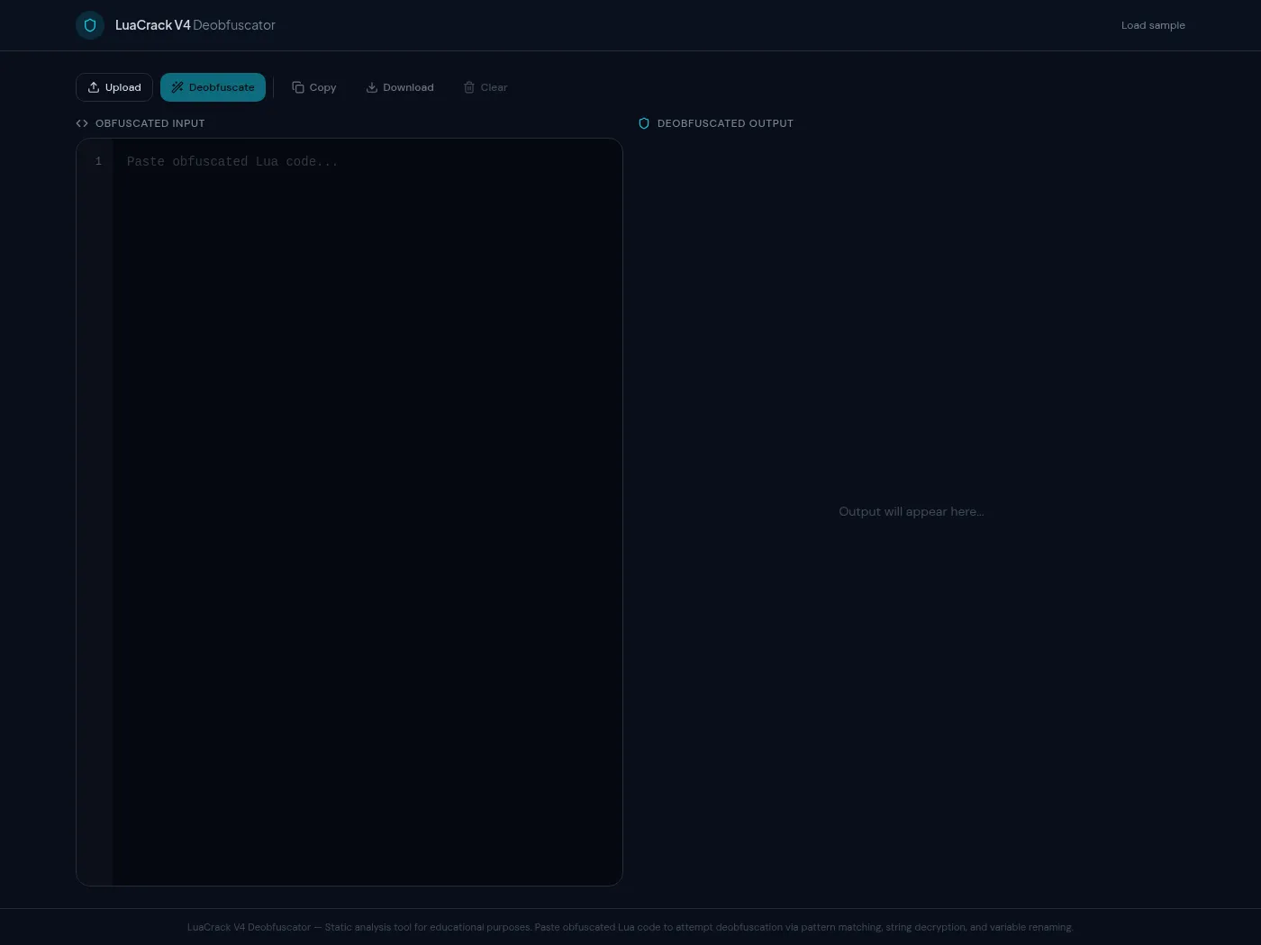 LuaCrack Deobfuscator Web