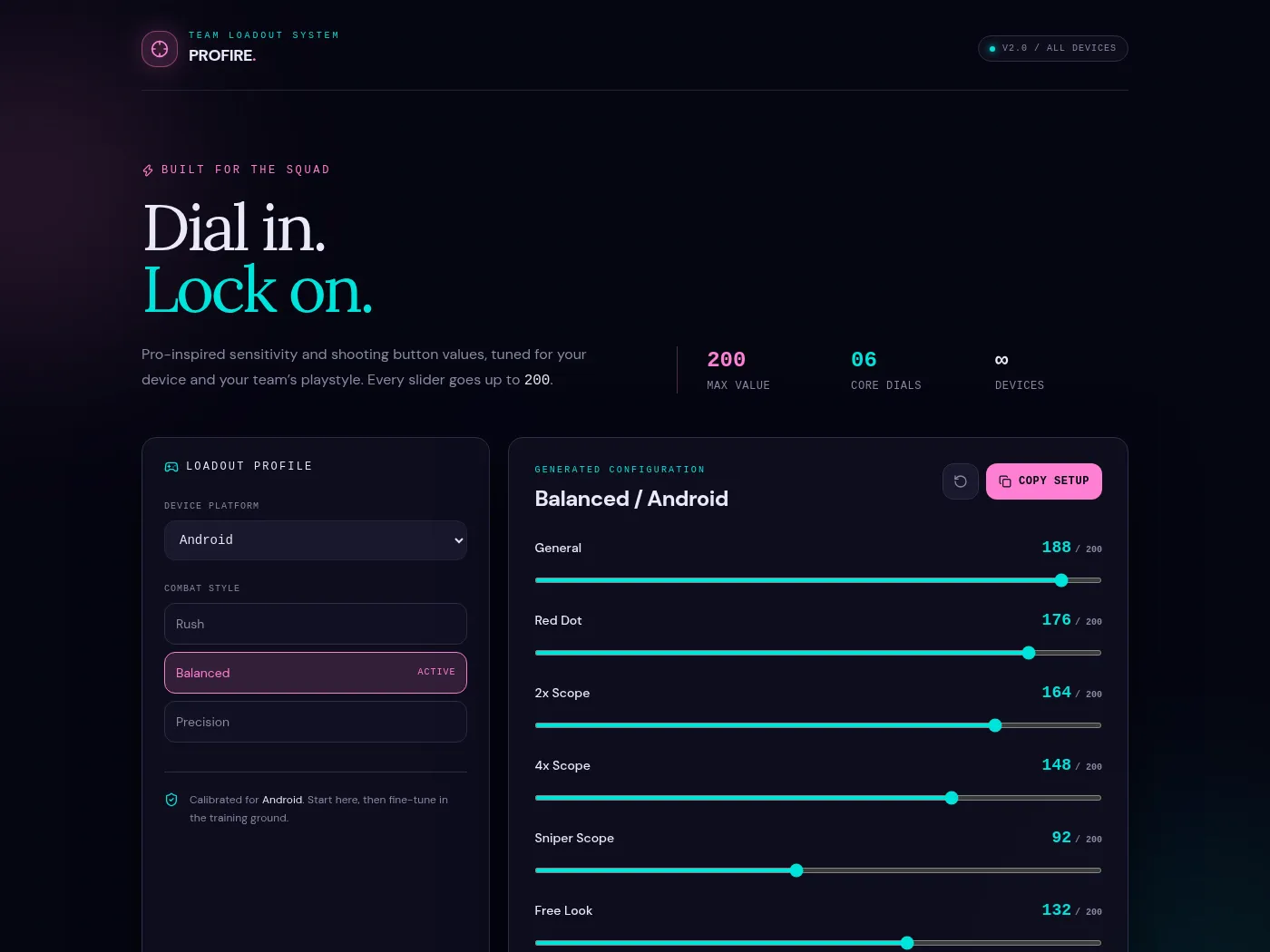 ProFire Settings Generator