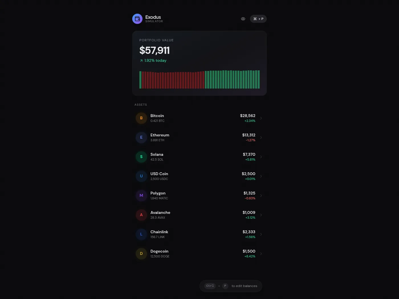 Exodus Wallet Simulator