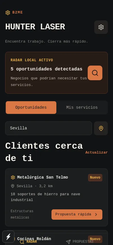 B2ME Hunter Laser App