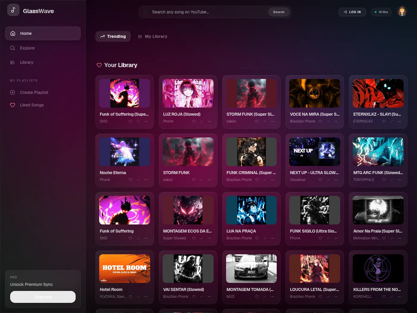 GlassWave Music Player