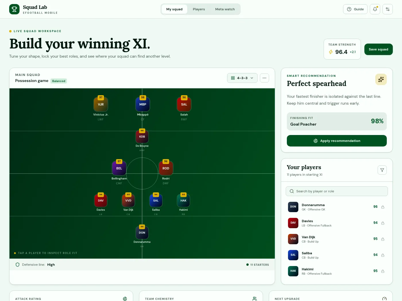 eFootball Squad Builder