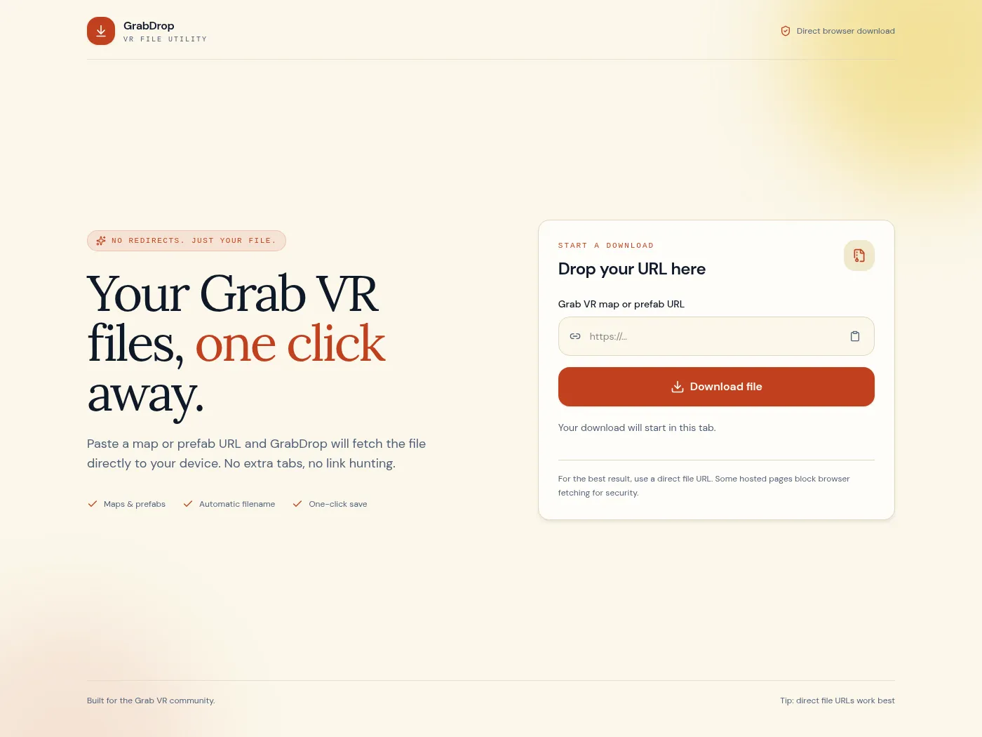 Grab VR Download Tool