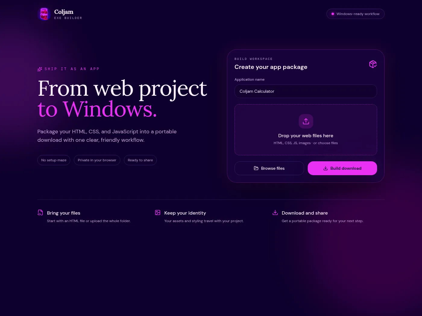Exe Builder Web