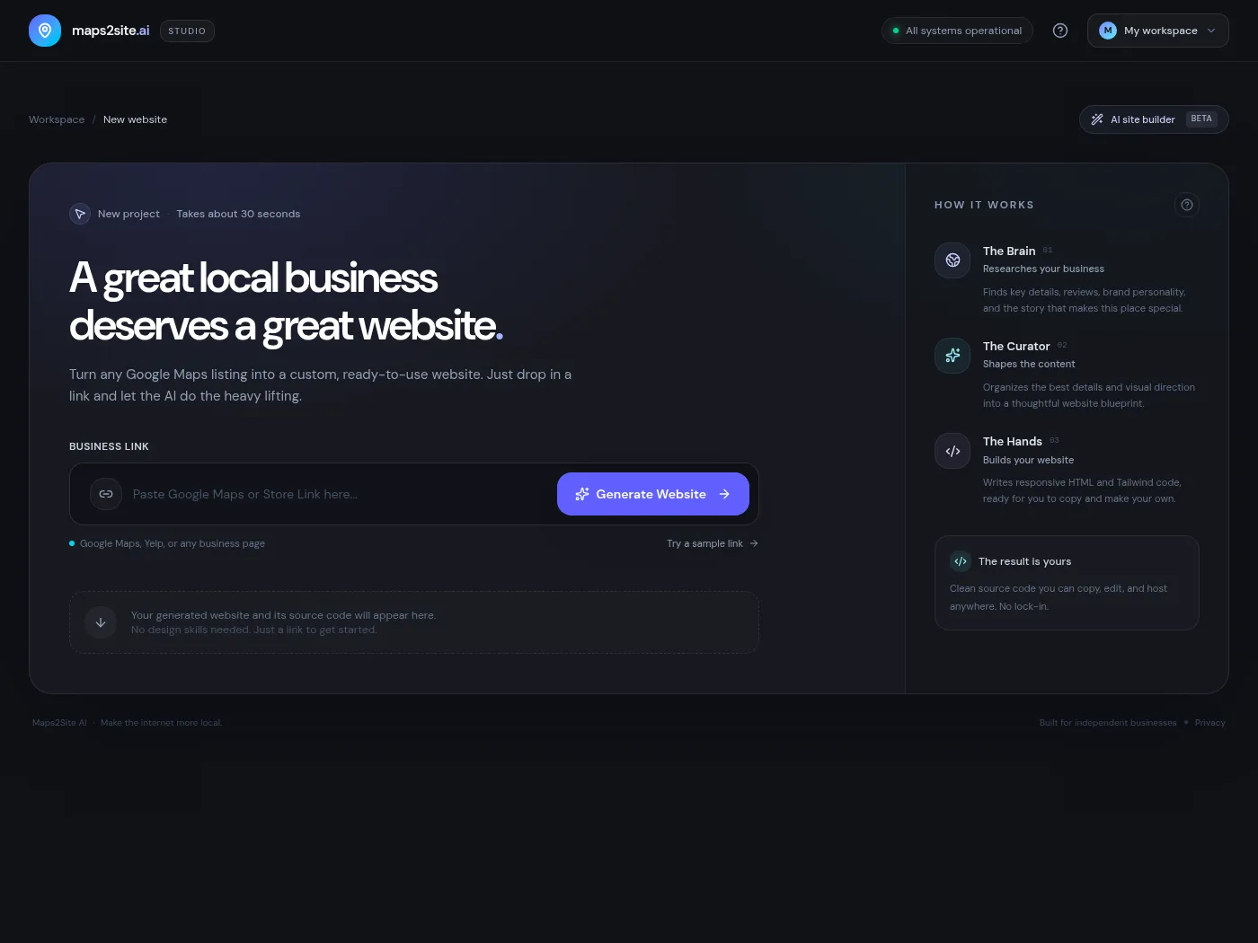 Maps2Site AI