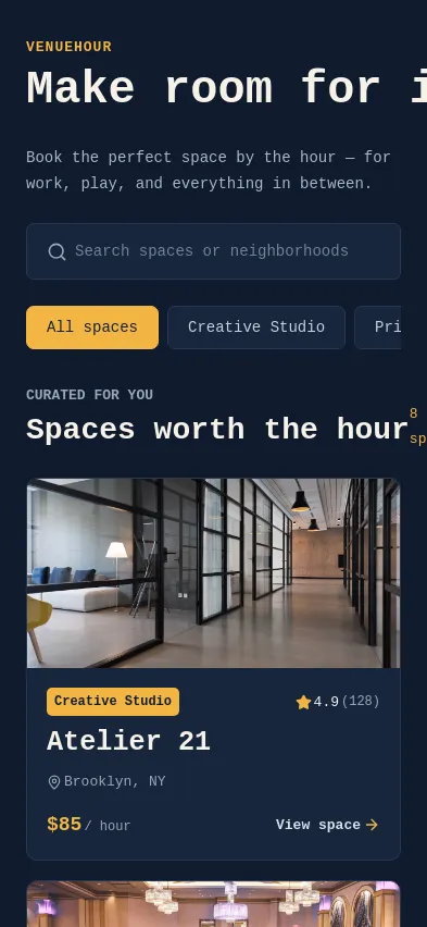 VenueHour Store App