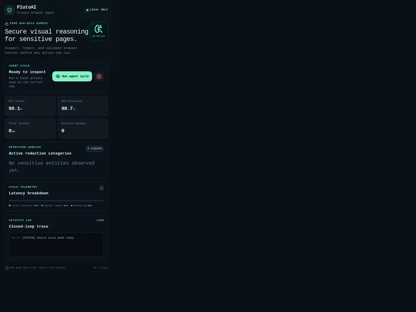 PlutoAI Privacy Browser Agent
