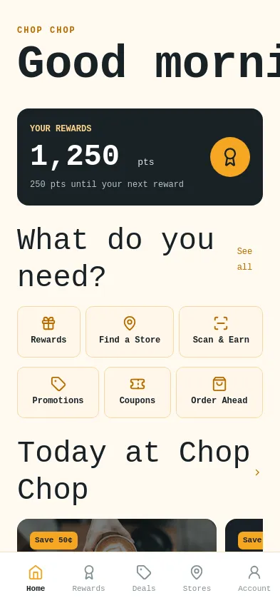 Chop Chop Loyalty App