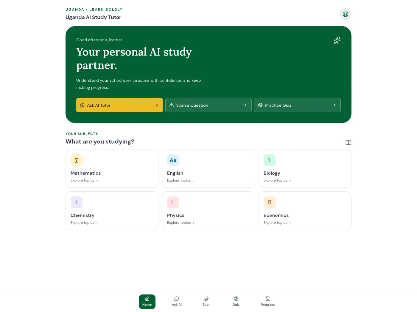 Uganda AI Study Tutor