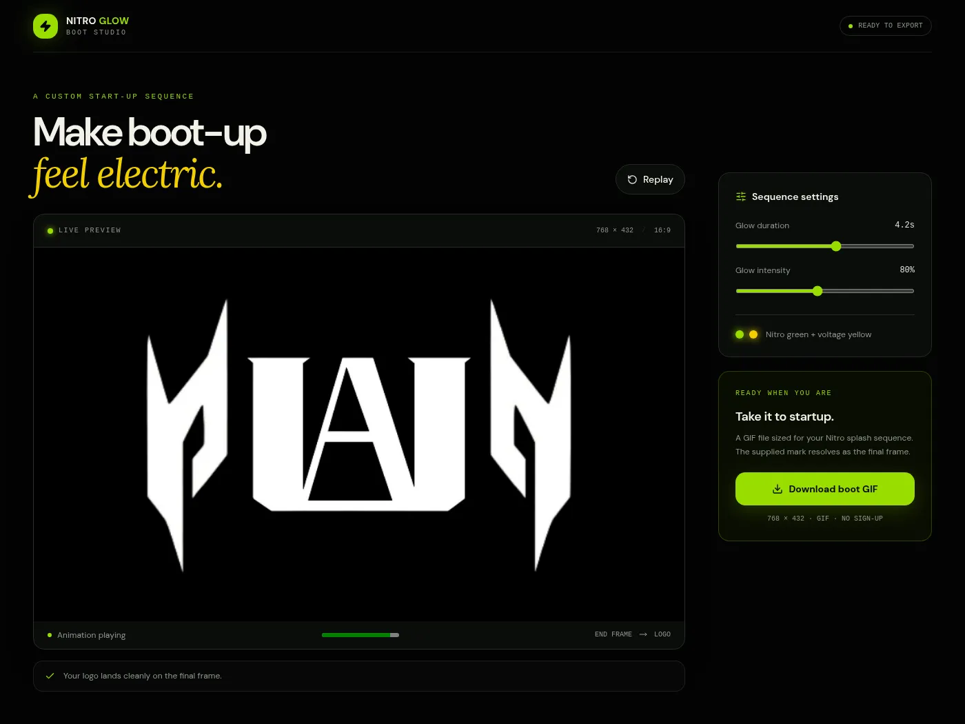 Nitro Boot Splash