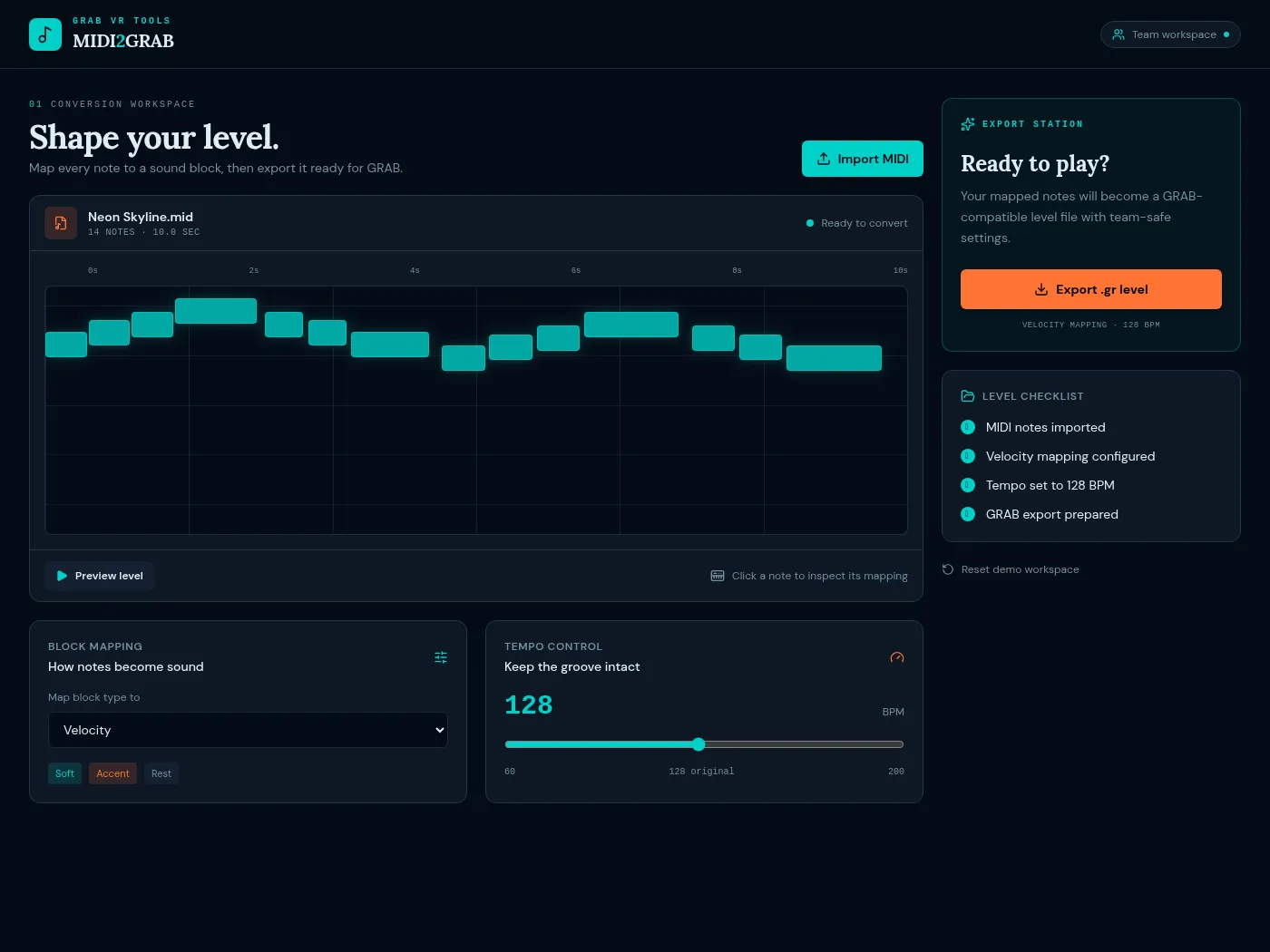 MIDI2GRAB Level Converter