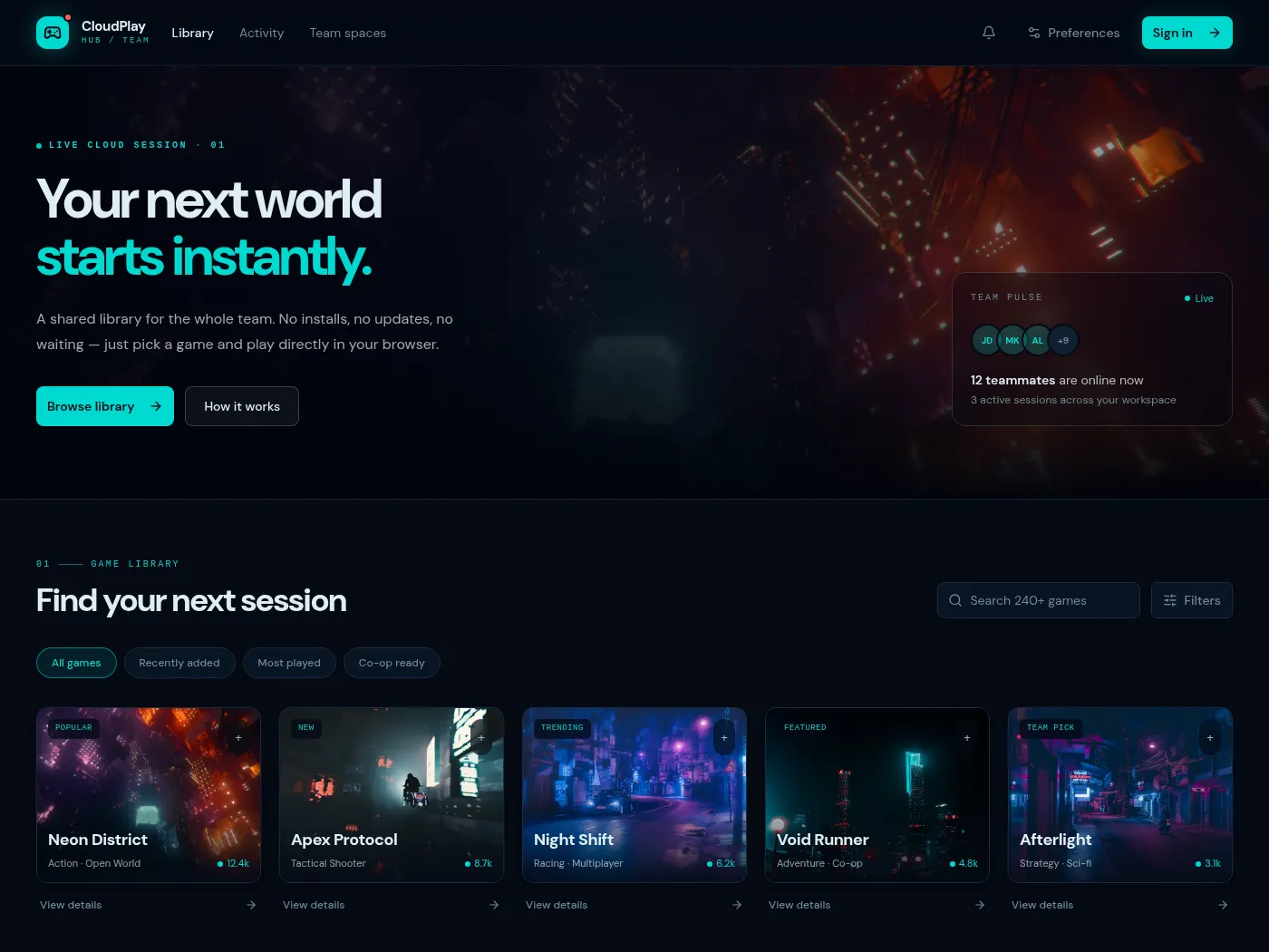 CloudPlay Hub