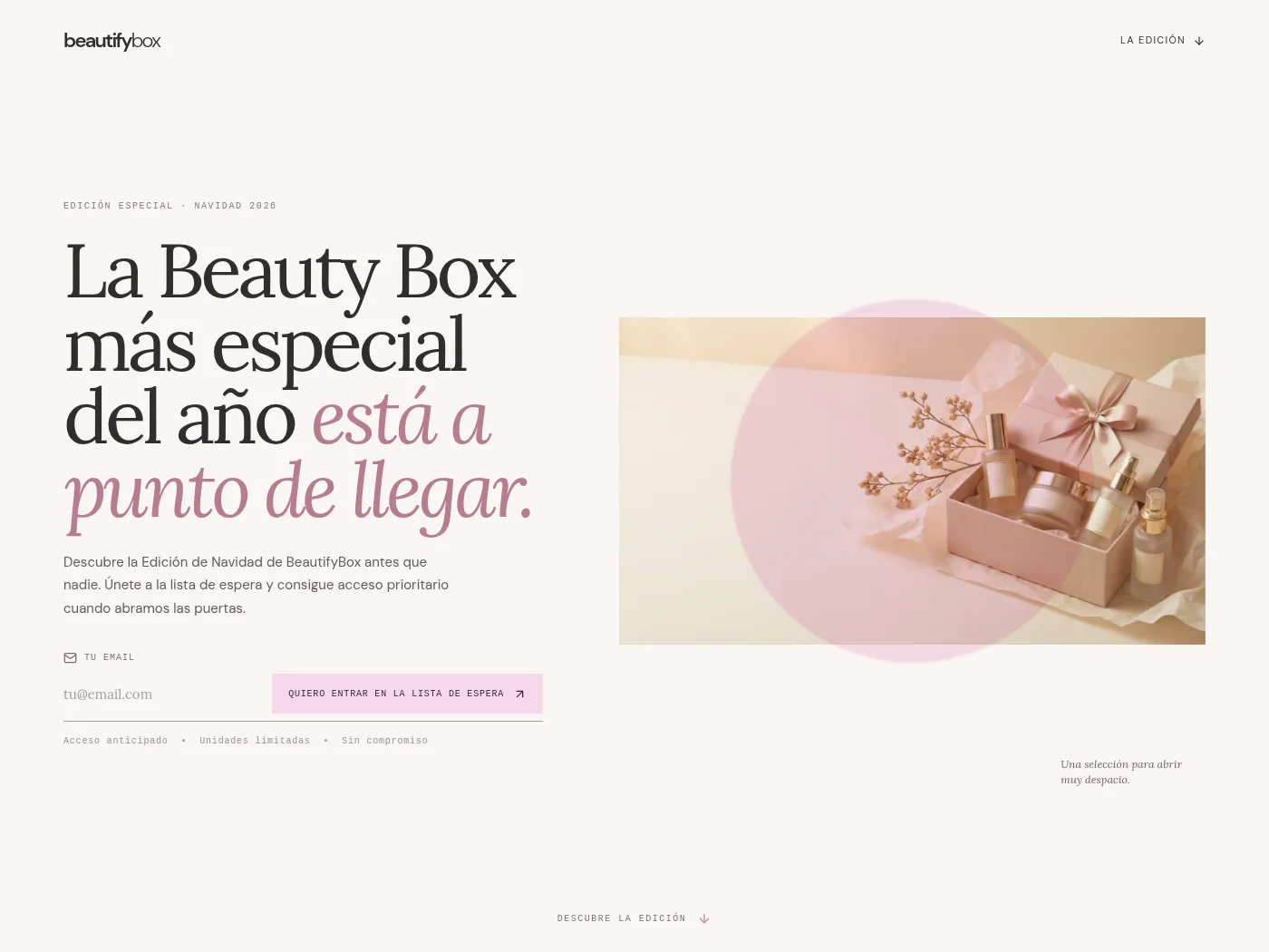 BeautifyBox Xmas Waitlist