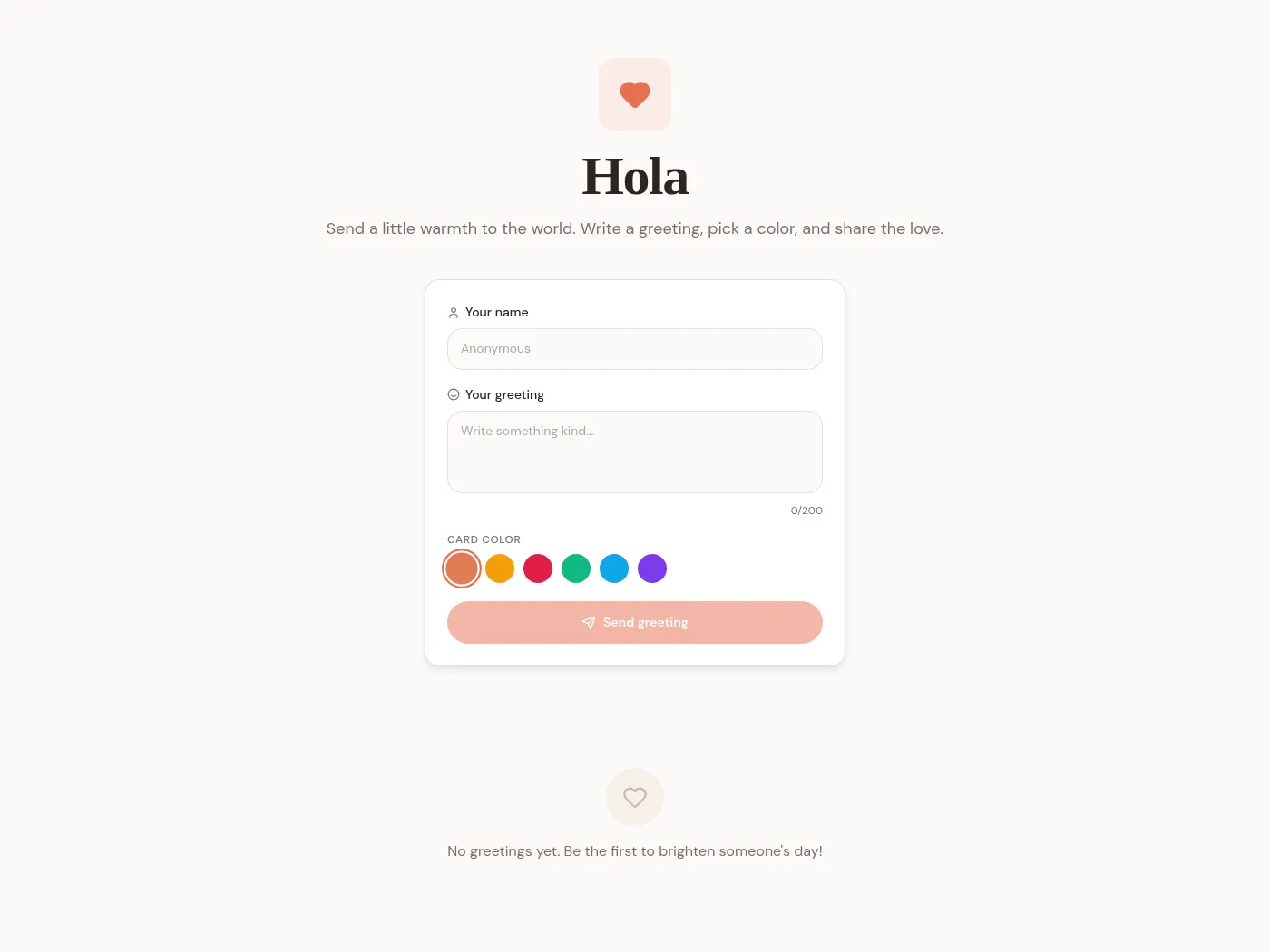 Hola Greeting App