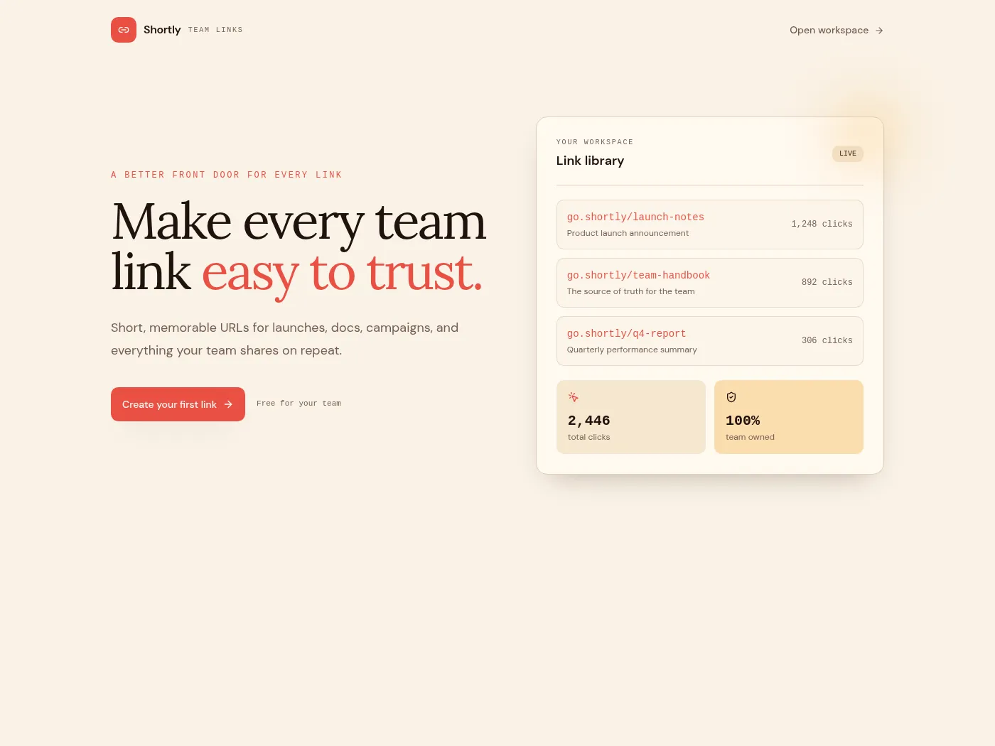Shortly Team Links