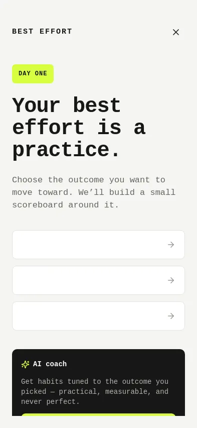 Best Effort Habit Tracker
