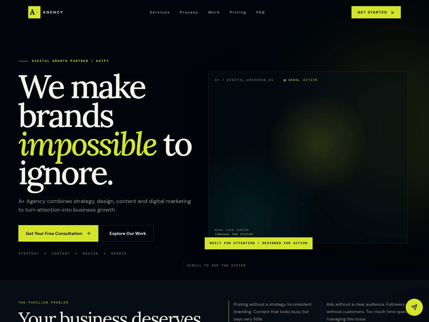 A+ Agency Landing Page
