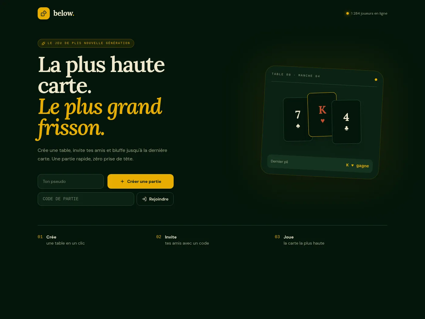 Jeux Carte Below