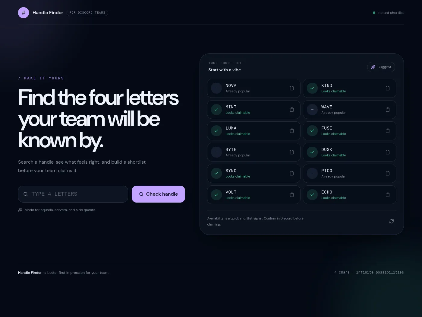 Discord Handle Finder